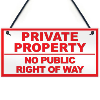 Red Ocean PRIVATE PROPERTY NO PUBLIC RIGHT OF WAY Outdoor Hanging ...