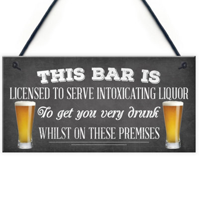 Red Ocean Pub Home Bar Licensee Hanging Sign Man Cave Plaque Shed BBQ ...