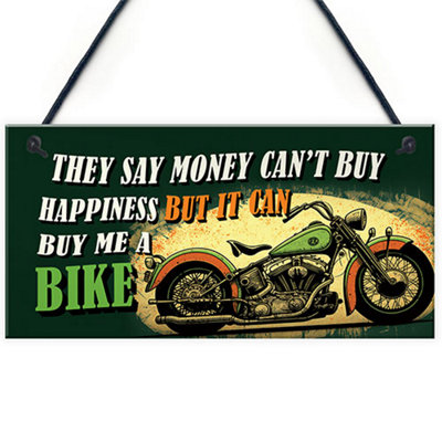 Red Ocean Retro Style Funny Motorcycle Sign - Novelty Motorbike Decor ...