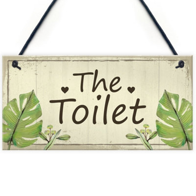 Red Ocean Shabby Chic Toilet Sign Door Plaque Bathroom Sign Bathroom ...