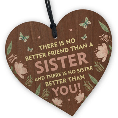 Red Ocean Sister Heart Best sister sign Thank you gifts Christmas ...