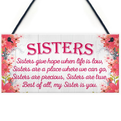 Red Ocean Sister Is You Friendship Best Sister Love Heart Hanging ...