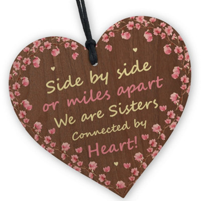 Red Ocean Sister Wooden Heart best sister sign thank you gifts for her ...