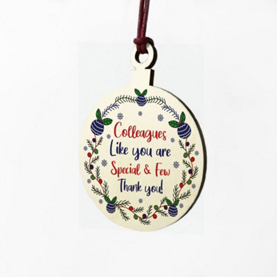 Red Ocean Special Colleague Gift Wood Bauble Gift For Friend Work ...