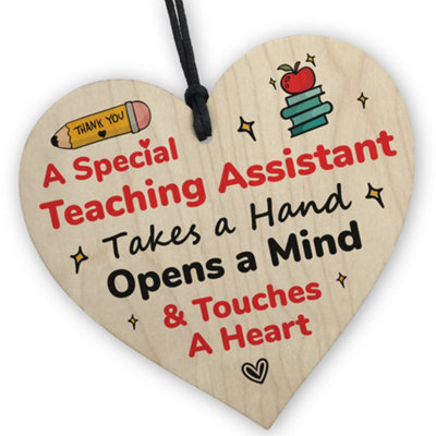 Red Ocean Special Teaching Assistant TA Wooden Heart - Thank You Gifts ...