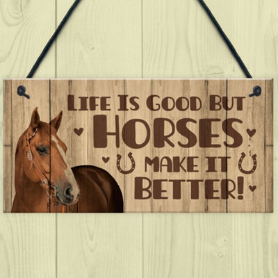 Red Ocean Stable Door Sign Horse Lover Gift Horse Pony Sign and Plaques ...