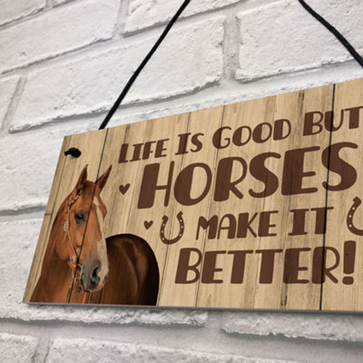 Red Ocean Stable Door Sign Horse Lover Gift Horse Pony Sign and Plaques ...