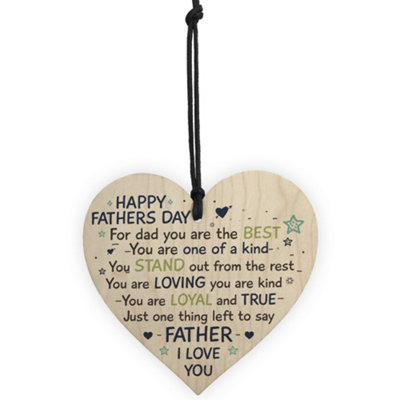 Red Ocean Stand Out Dad Daddy Wooden Wall Hanging Heart Fathers Day ...