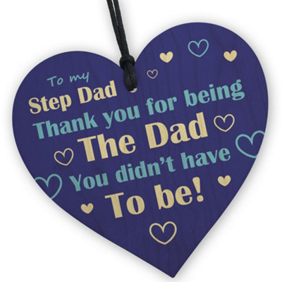 Red Ocean Stepdad Gifts From Daughter Son Wood Heart Fathers Day ...