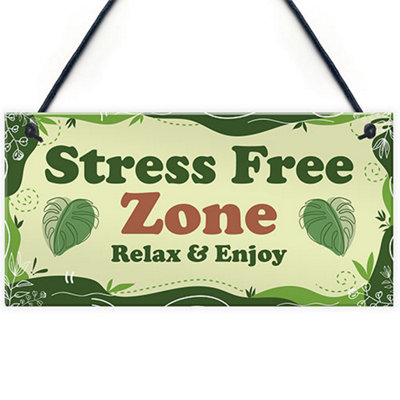 Red Ocean Stress Free Zone Relax And Enjoy Hot Tub Sign Garden Shed ...