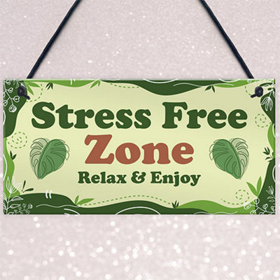 Red Ocean Stress Free Zone Relax And Enjoy Hot Tub Sign Garden Shed ...