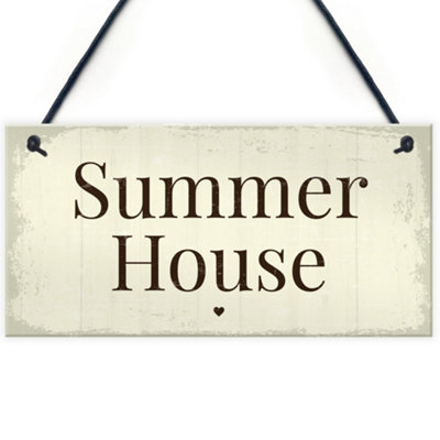 Red Ocean Summer House Plaque Garden Signs And Plaques Novelty Garden ...