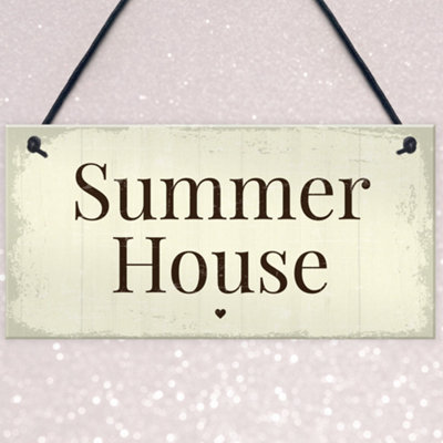 Red Ocean Summer House Plaque Garden Signs And Plaques Novelty Garden ...