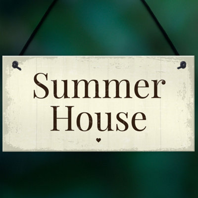 Red Ocean Summer House Plaque Garden Signs And Plaques Novelty Garden ...
