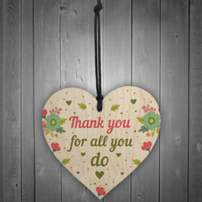 RED OCEAN THANK YOU FOR ALL YOU DO WOOD HEART THANK YOU TEACHER ...