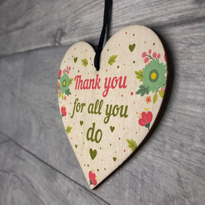 RED OCEAN THANK YOU FOR ALL YOU DO WOOD HEART THANK YOU TEACHER ...