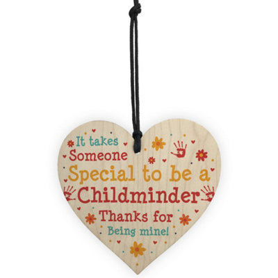 Red Ocean Thank You Gift For Childminder Wooden Heart Sign Leaving Gift ...