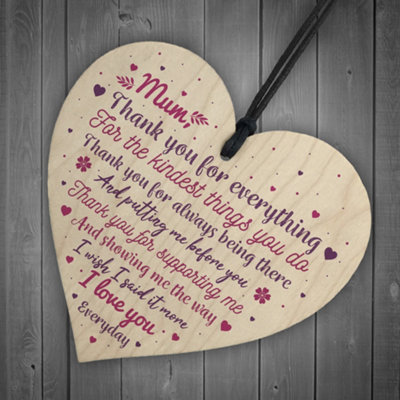 Red Ocean THANK YOU Gift For Mum Mummy Birthday Christmas Xmas Shabby ...