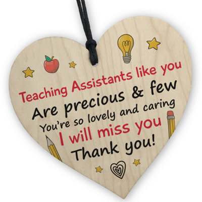 Red Ocean Thank You Gift For Teaching Assistant - Wooden Hanging Heart ...