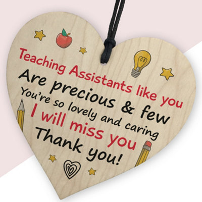 Red Ocean Thank You Gift For Teaching Assistant - Wooden Hanging Heart ...