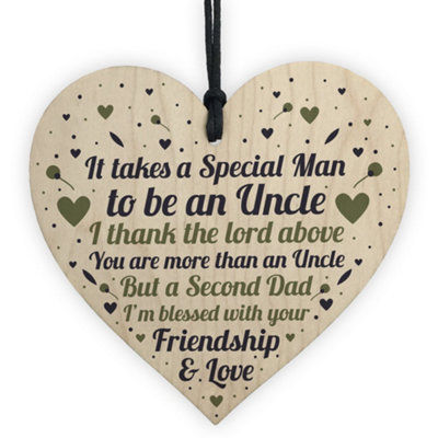 Red Ocean THANK YOU Uncle Gifts For Uncles Birthday Wooden Heart Uncle ...