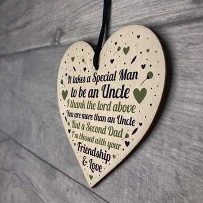 Red Ocean THANK YOU Uncle Gifts For Uncles Birthday Wooden Heart Uncle ...