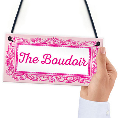 Red Ocean The Boudoir Vintage Shabby French Powder Room Hanging Plaque ...