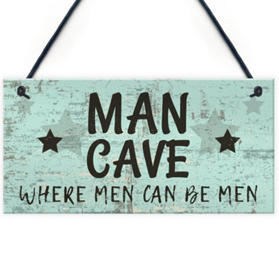 Red Ocean The Man Cave Door Hanging Sign Plaque Shed Garage Bar Vintage ...