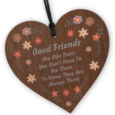 Red Ocean Thoughtful Gifts For Good Friend Wooden Heart Friendship ...