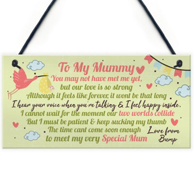 Red Ocean To My Mummy To Be Plaques Gifts From Bump BABY SHOWER Baby ...