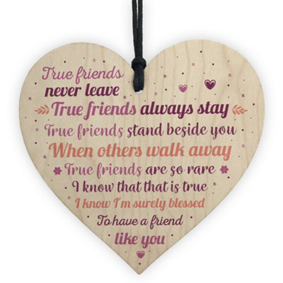 Red Ocean True Friends Best Friend Friendship Sign Handmade Wooden ...