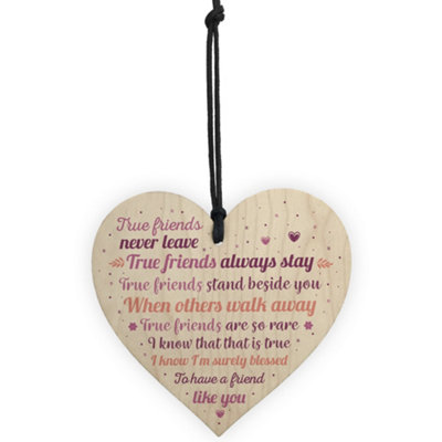 Red Ocean True Friends Best Friend Friendship Sign Handmade Wooden ...