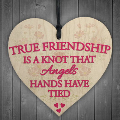 Red Ocean True Friendship Knot Angels Best Friend Gifts Hanging Plaque ...