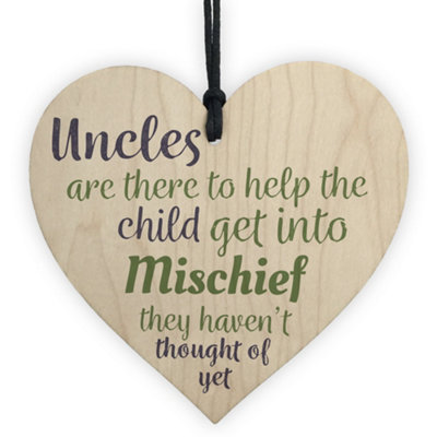Red Ocean Uncles Mischief Novelty Hanging Best Funny Uncle Gift Sign ...