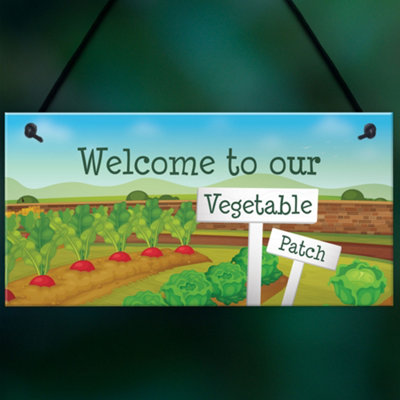 Red Ocean Vegetable Veggie Patch Welcome Garden Signs Allotment Garden ...