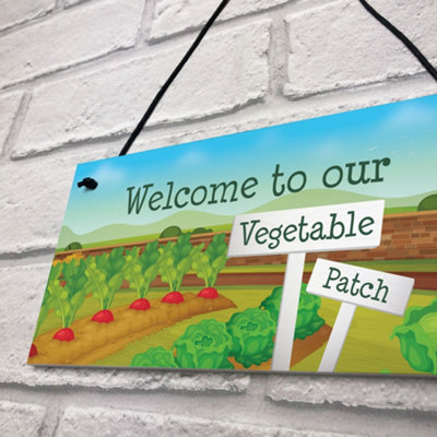 Red Ocean Vegetable Veggie Patch Welcome Garden Signs Allotment Garden ...