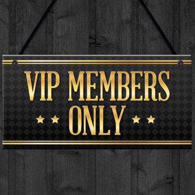 Red Ocean VIP MEMBERS ONLY Home Bar Sign BBQ Garden Pub Man Cave Plaque ...
