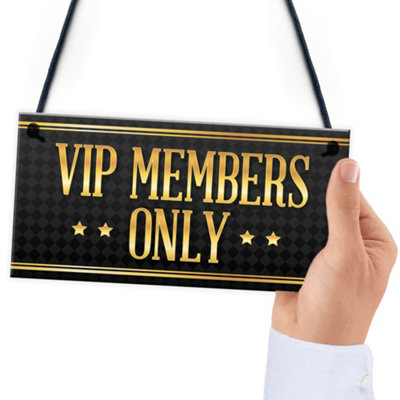 Red Ocean VIP MEMBERS ONLY Home Bar Sign BBQ Garden Pub Man Cave Plaque ...