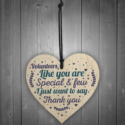 Red Ocean Volunteer Thank You Gift Wooden Hanging Heart Gift For ...