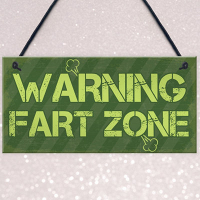 Red Ocean WARNING FART ZONE Funny Man Cave Sign Gaming Novelty Gift For ...