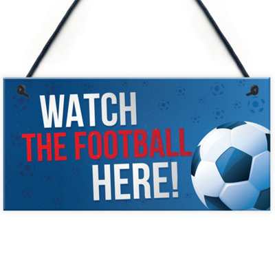 Red Ocean Watch Football Here Pub Bar Man Cave World Cup Sign Gifts For ...