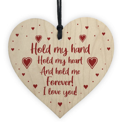 Red Ocean Wooden Heart Gift For Couple Anniversary Gift For Him Her ...