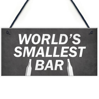Red Ocean Worlds Smallest Bar Novelty Home Garden Bar Pub Sign Hanging ...