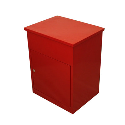 Red Parcel Post Box Lockable Wall Mounted Secure Large Outdoor Letter ...