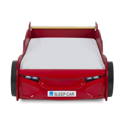 Red Race Car Bed Frame With Underbed Storage Drawer - Single
