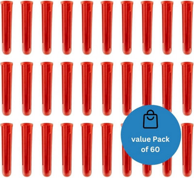 Red Raw Plugs 30mm House Wall Plugs Raw Plugs for fastenings in ...