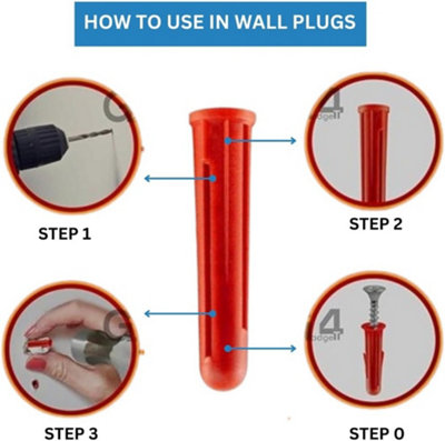 Red Raw Plugs 30mm House Wall Plugs Raw Plugs for fastenings in ...