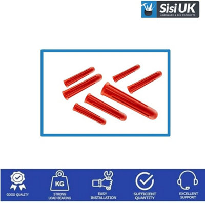 Red Raw Plugs 30mm House Wall Plugs Raw Plugs for fastenings in ...