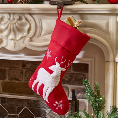 Red Reindeer Xmas Gift Decoration Christmas Stocking