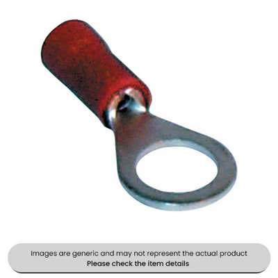 Red Ring Terminals & Connectors 6.4MM Pack Qty 100